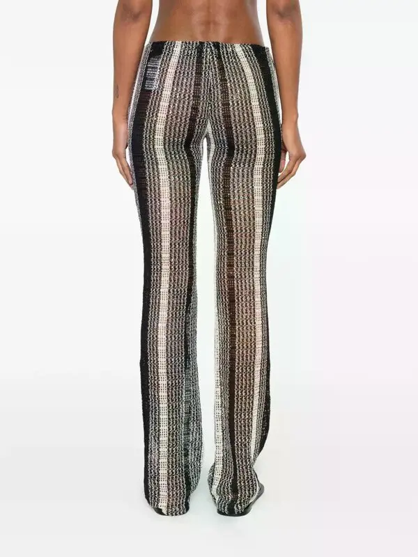 Missoni Crochet-knit Striped Trousers - Black