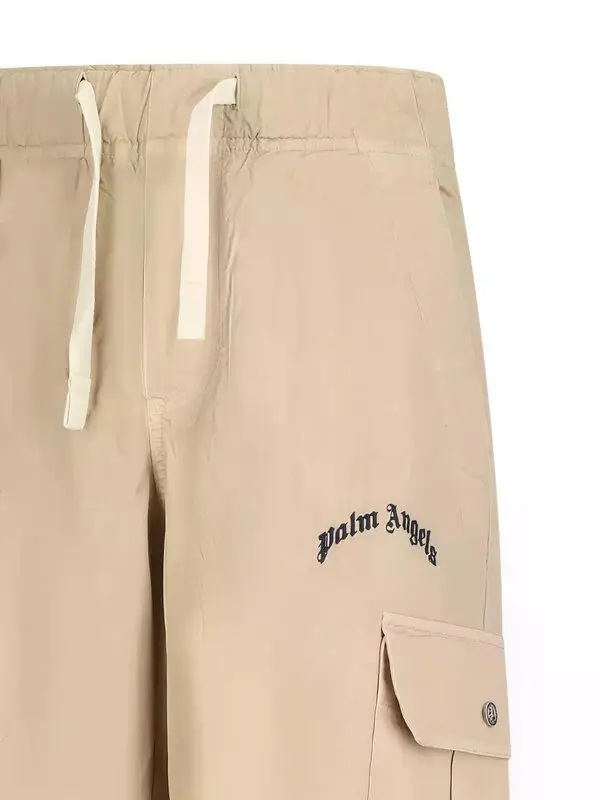 Palm Angels Logo-embroidered Trousers - Neutrals