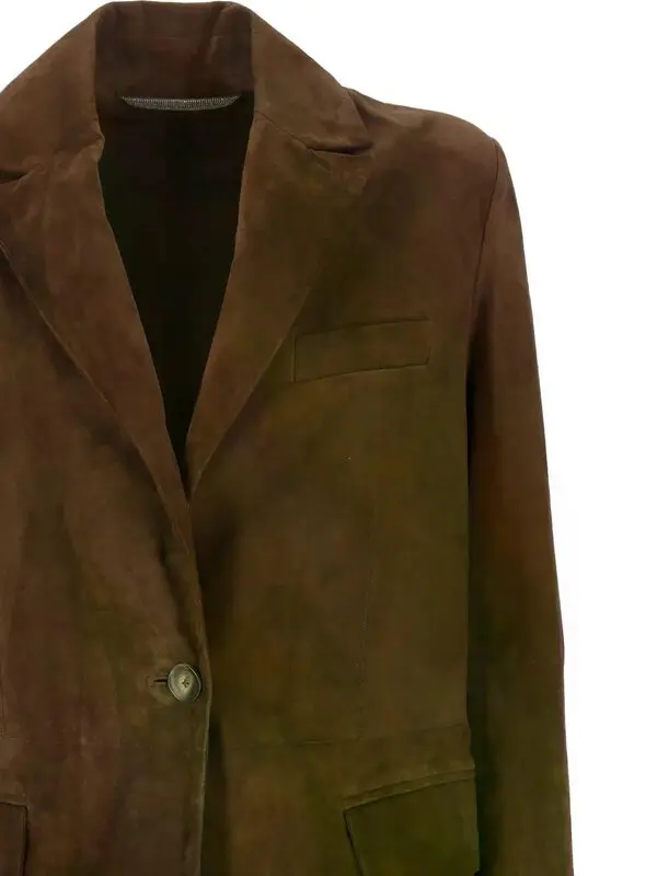 THE JACKIE LEATHERS Suede Notch-lapel Jacket
