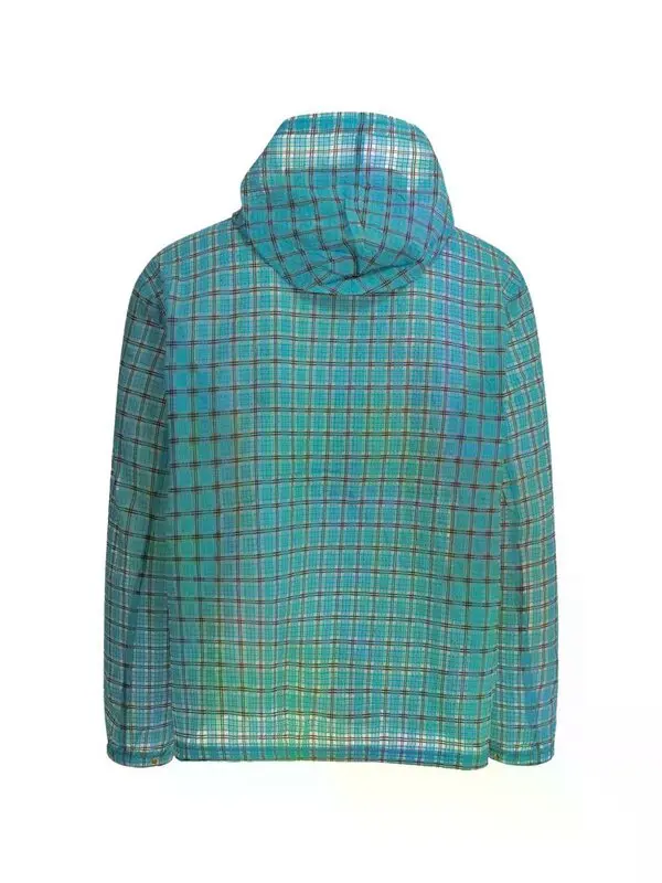 BEAMS Check-print Hooded Coat