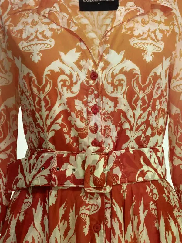 Samantha Sung Belted Ombré-effect Midi Dress