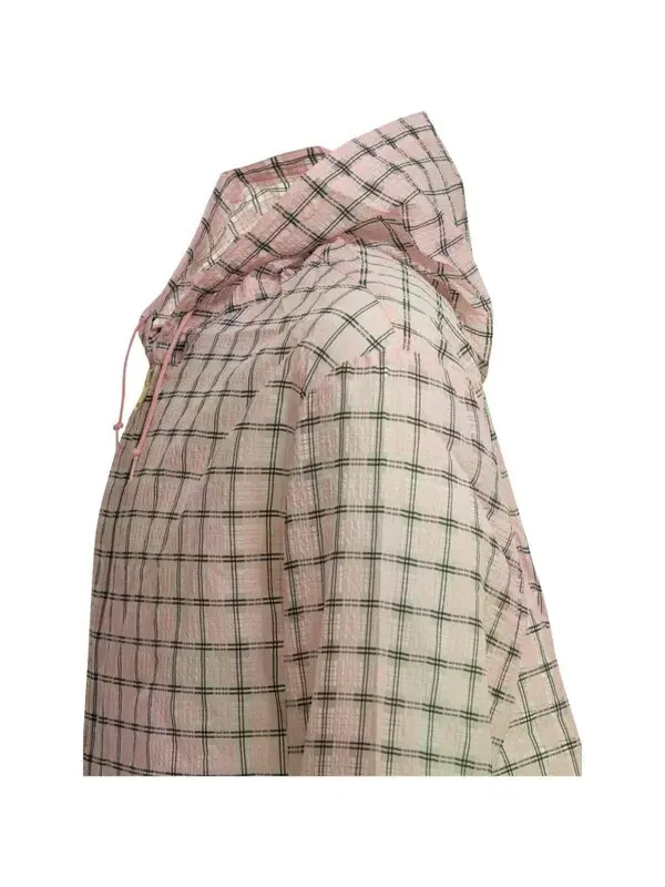 BEAMS Check-pattern Hooded Coat