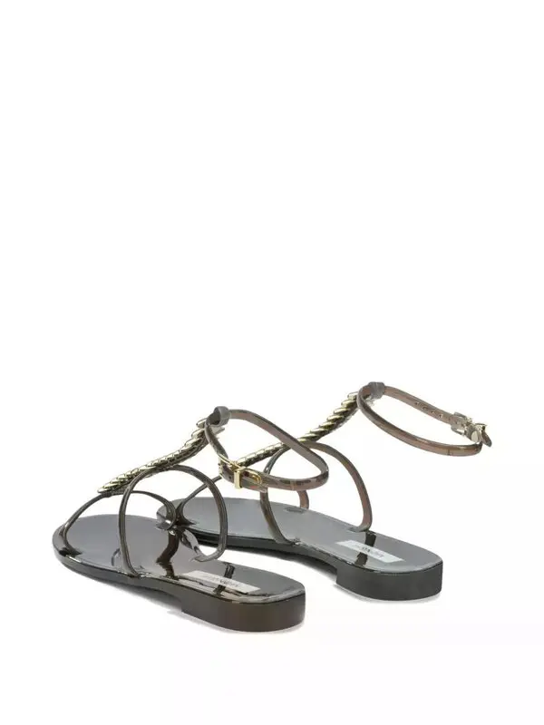 Menghi Stud-embellished T-bar Sandals