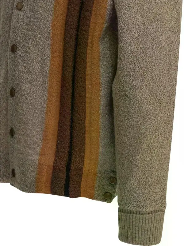 Needles Striped Mohair-blend V-neck Sweater
