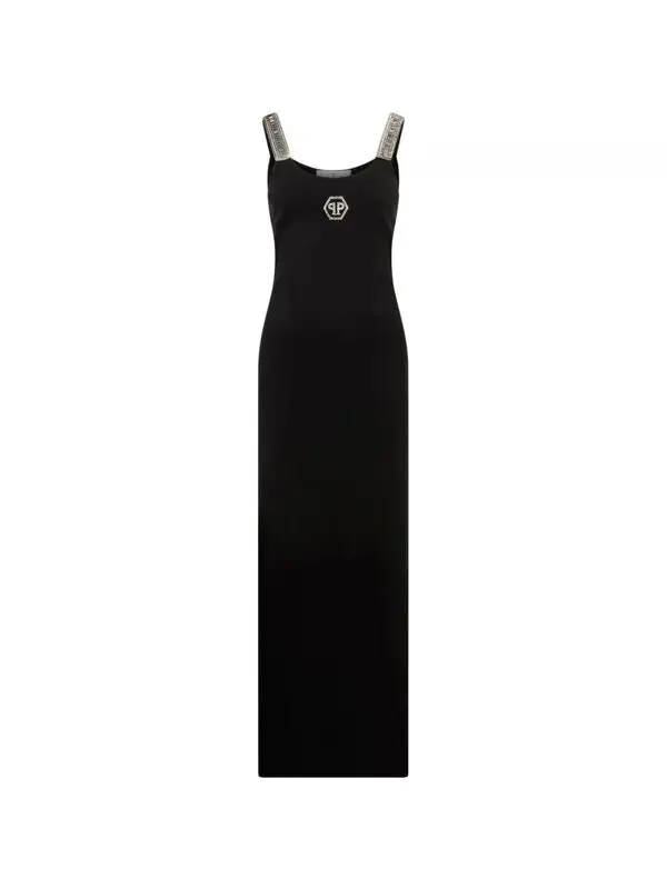 Philipp Plein Hexagon Logo Maxi Dress