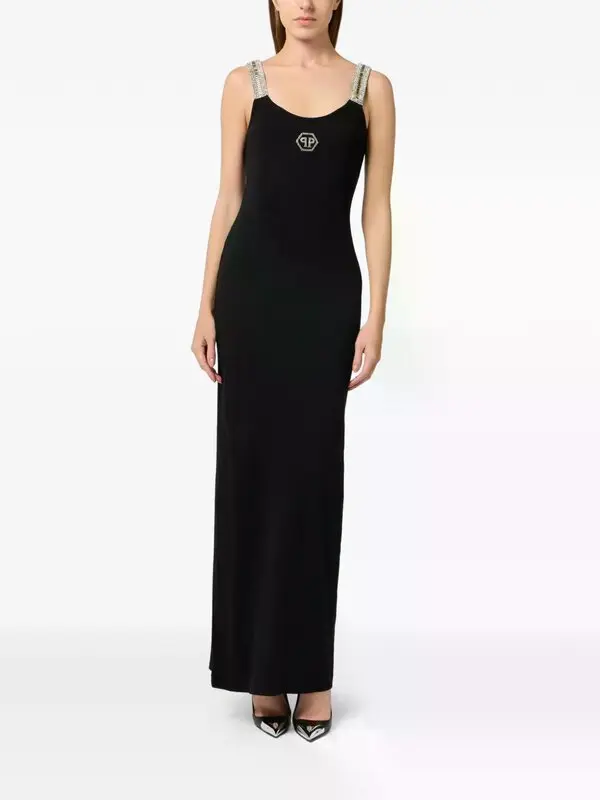Philipp Plein Hexagon Logo Maxi Dress