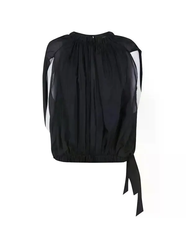 SEMICOUTURE Gathered Sleeveless High Neck Blouse