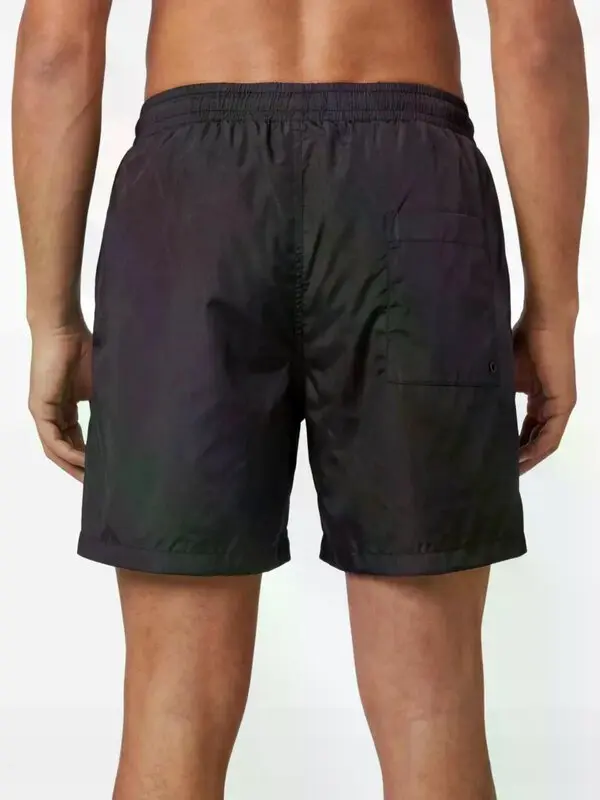 LOW BRAND Logo Patch Drawstring Swim Shorts - Black
