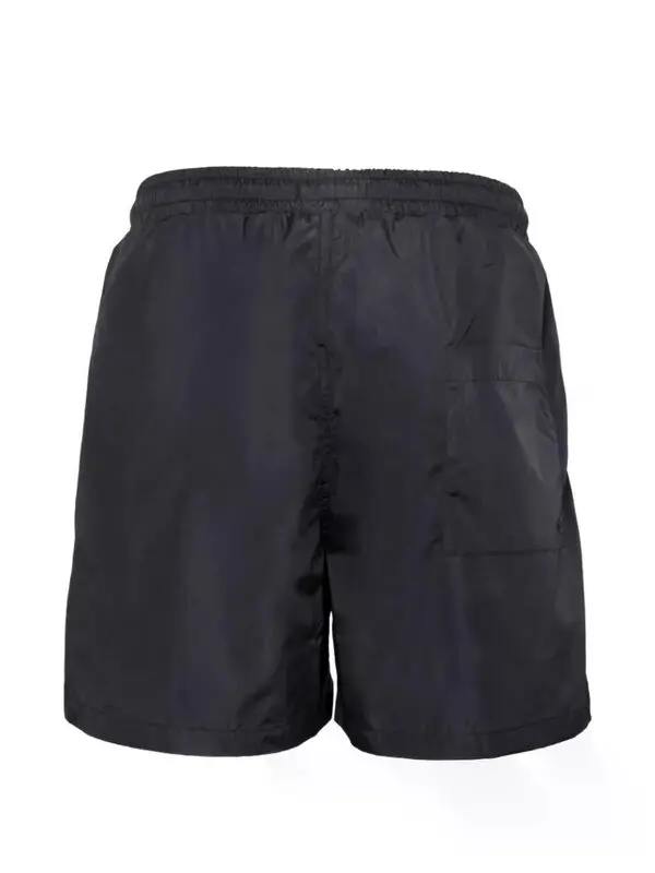 LOW BRAND Logo Patch Drawstring Swim Shorts - Black