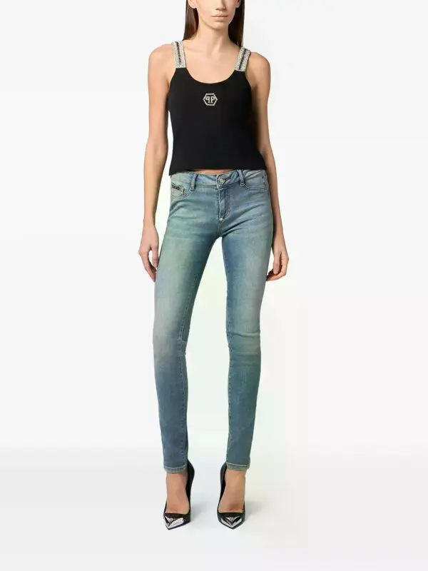 Philipp Plein Embellished Rib Knit Tank Top