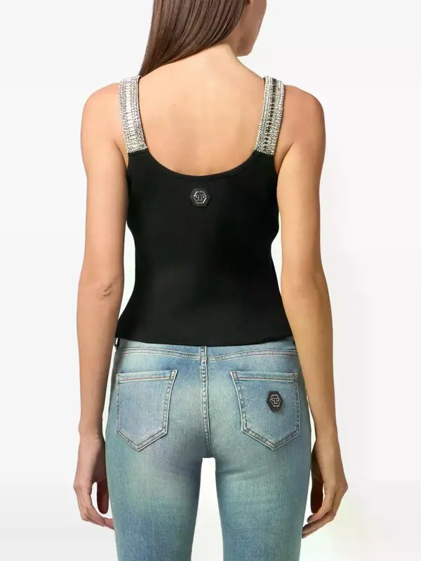 Philipp Plein Embellished Rib Knit Tank Top