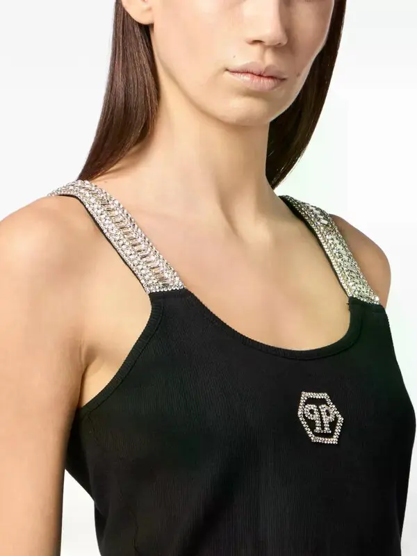 Philipp Plein Embellished Rib Knit Tank Top