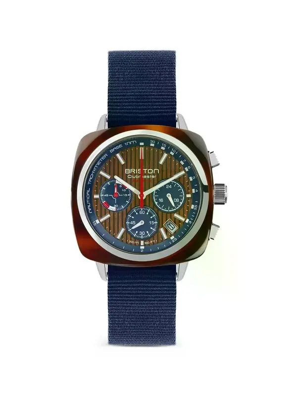 BRISTON Clubmaster Regatta 42mm Chronograph Watch - Brown