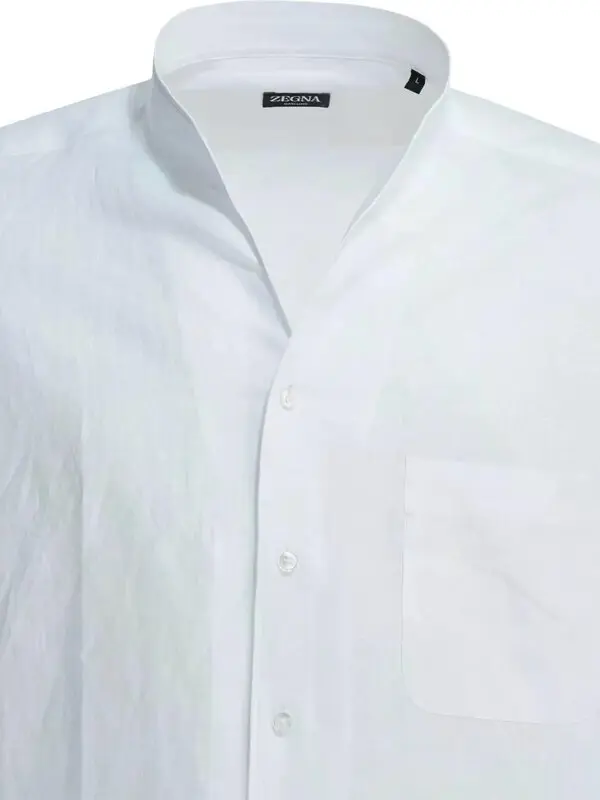 Zegna Mandarin-collar Chest-pocket Shirt