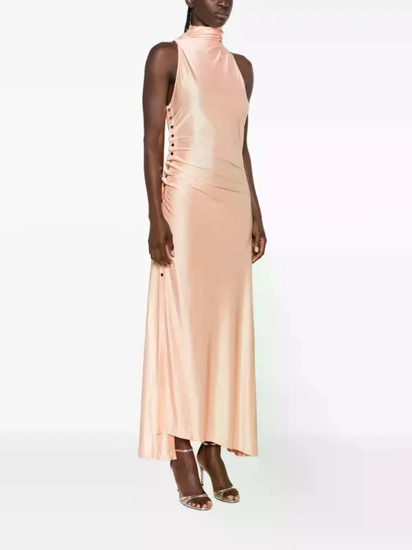 Rabanne Ruched Midi Dress - Pink