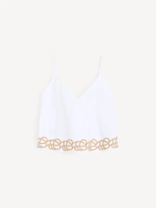 BY MALENE BIRGER Jennie Organic Cotton Cropped Top With V-neck - Pure White