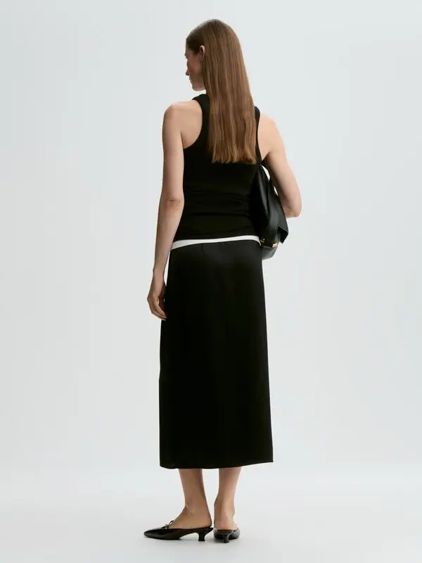 BY MALENE BIRGER Pacia Satin Maxi Skirt - Black