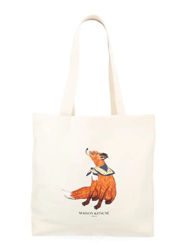 Maison Kitsuné Dreaming Fox Tote Bag - Beige