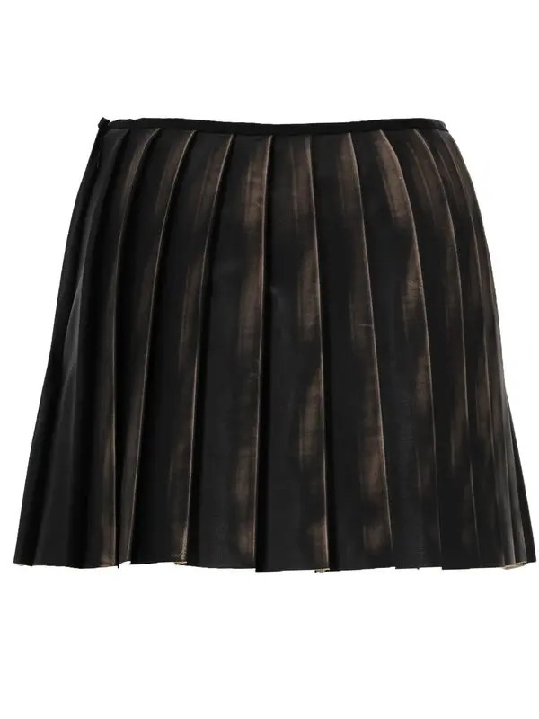 DIESEL® Pleated Skirt With Distressed Effect - Brown