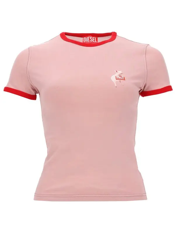 DIESEL® T-shirt Con Stampa - Pink