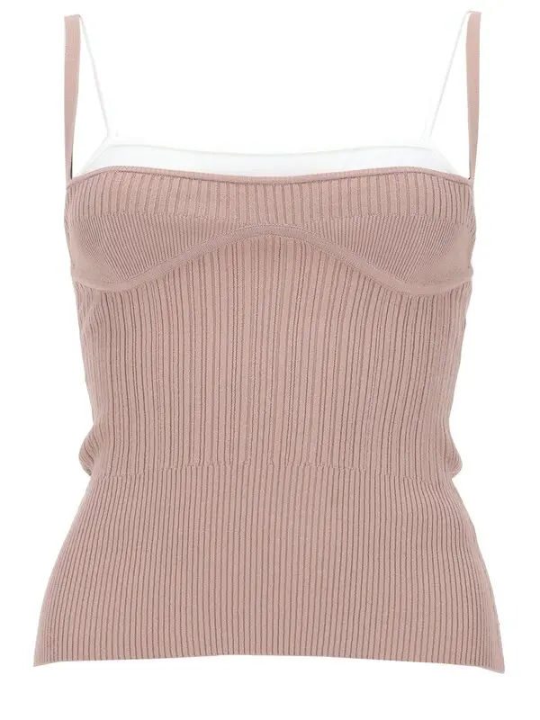 DIESEL® Ribbed Knit Top With Layered Effect