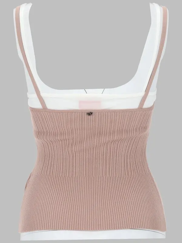 DIESEL® Ribbed Knit Top With Layered Effect