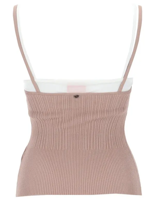DIESEL® Ribbed Knit Top With Layered Effect