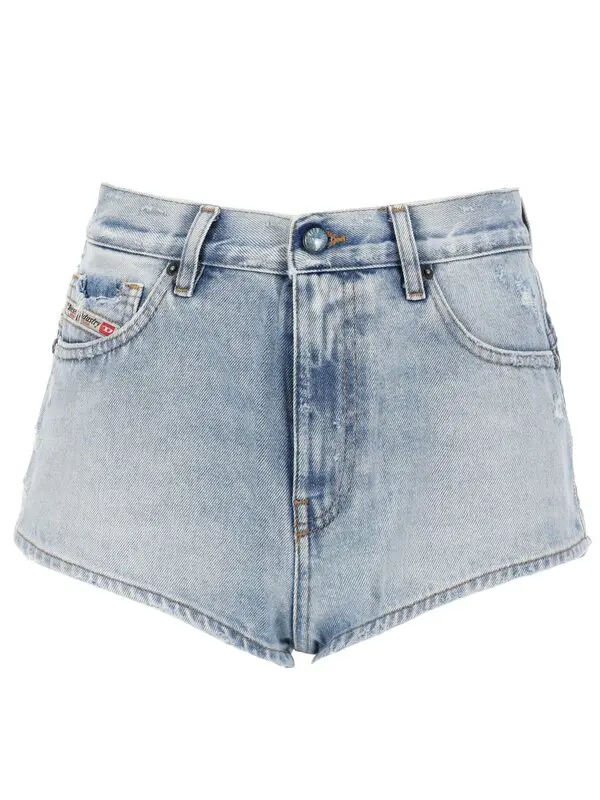 DIESEL® Shorts With Frayed Hem - Denim