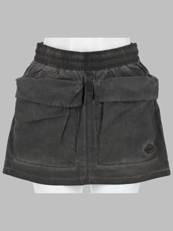 DIESEL® Nylon Mini Skirt With Maxi Pockets