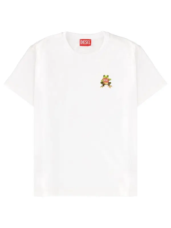 DIESEL® T-shirt In Cotone Con Stampa Logo - White