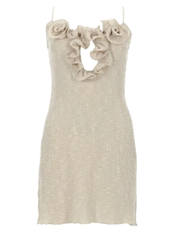 Magda Butrym Abito Con Applicazioni Floreali - Beige
