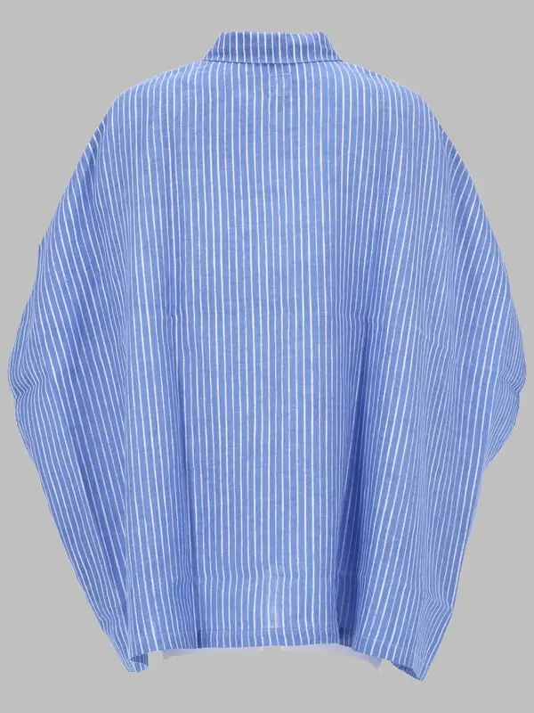 120% Lino Oversized Striped Shirt
