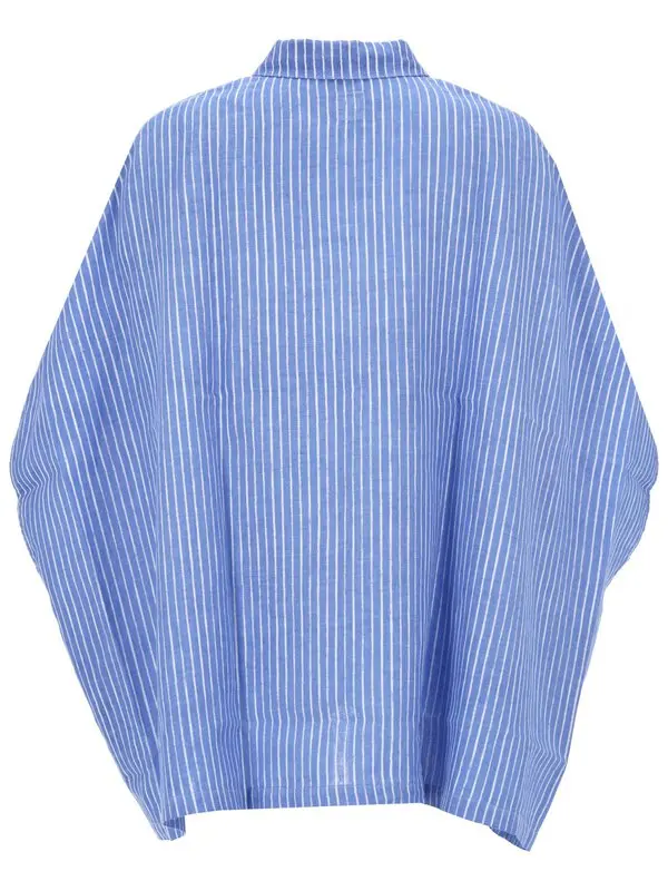 120% Lino Oversized Striped Shirt
