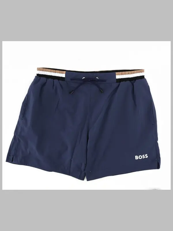 BOSS Swim Shorts With Logo Detail - Blue