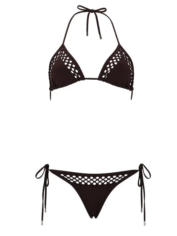 Attico Il Primo Bagno" Lycra Bikini - Brown