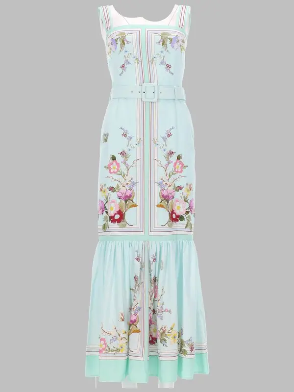 SELF-PORTRAIT Floral Print Midi Dress