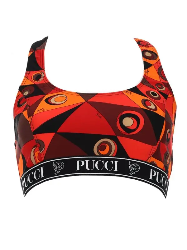 Emilio Pucci Top Bra Con Stampa - Orange