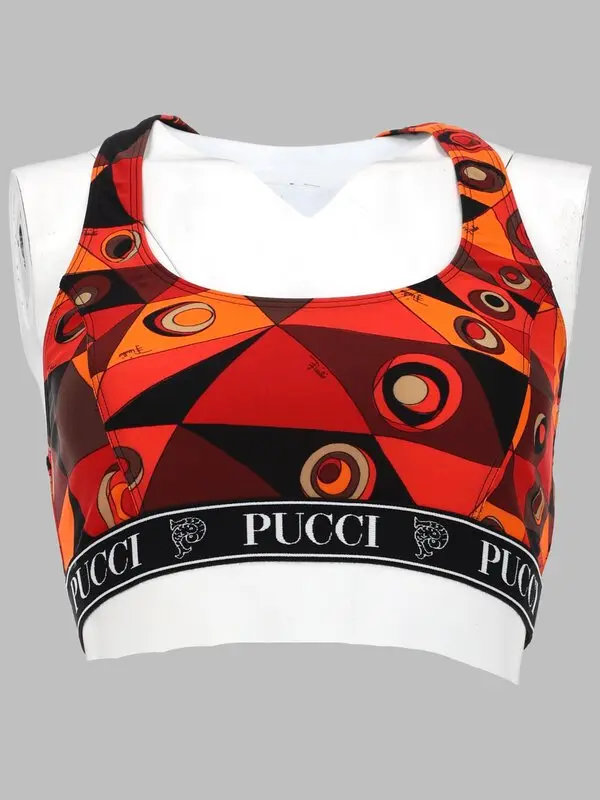 Emilio Pucci Top Bra Con Stampa - Orange