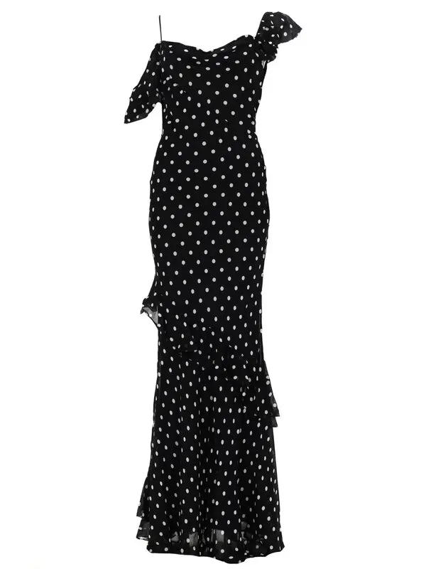 SELF-PORTRAIT Polka Dot Georgette Gown