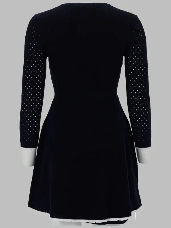 SELF-PORTRAIT Mini Knit Dress With Bow Detail