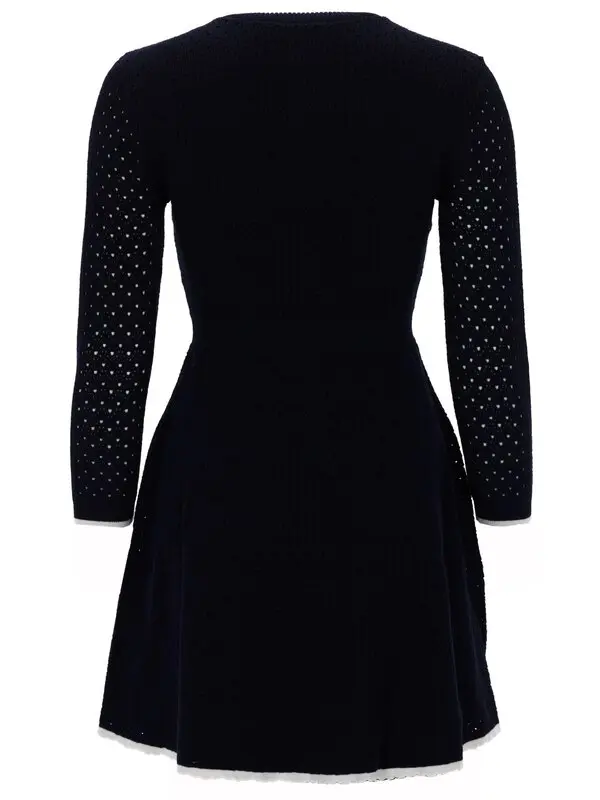 SELF-PORTRAIT Mini Knit Dress With Bow Detail