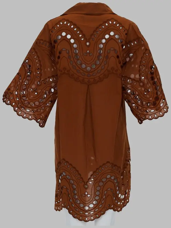Charo Ruiz Ibiza Tao" Embroidered Blouse - Brown