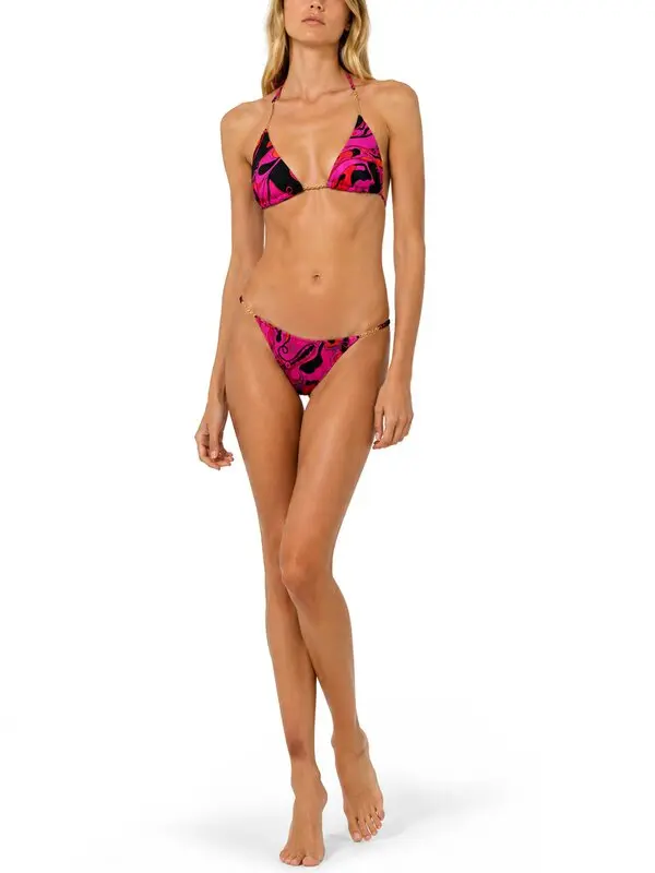Emilio Pucci Slip Bikini With Chain Detail - Fuchsia
