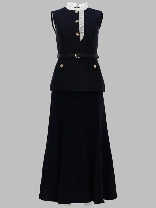 SELF-PORTRAIT Tafetta Frill Midi Dress