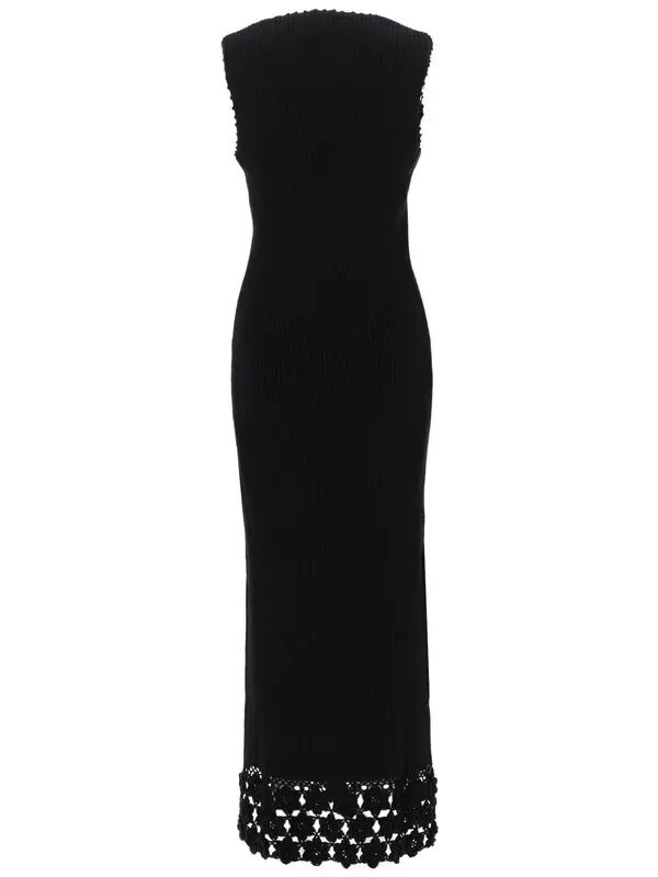 GANNI Maxi Dress With Crochet Trim