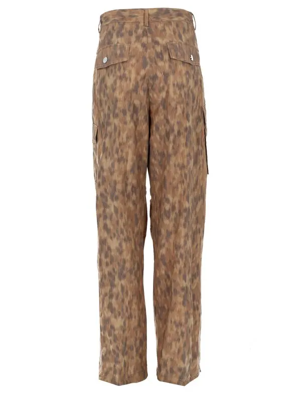 GANNI Printed Cotton Cargo Pants