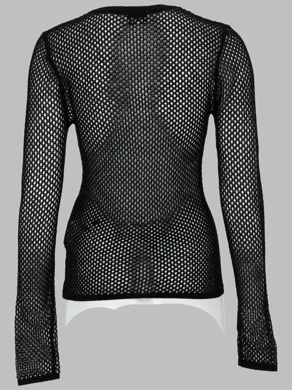 GANNI Mesh Cotton Top With Floral Appliqu