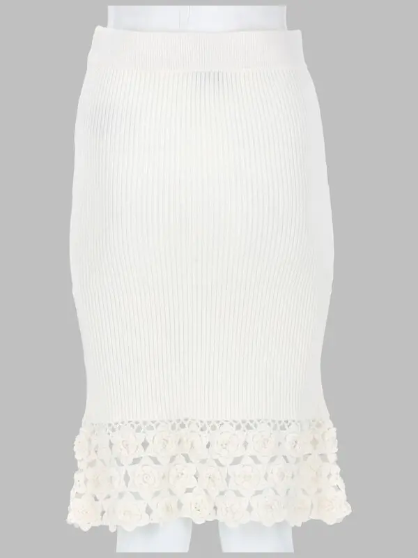 GANNI Crochet Trimmed Ribbed Skirt