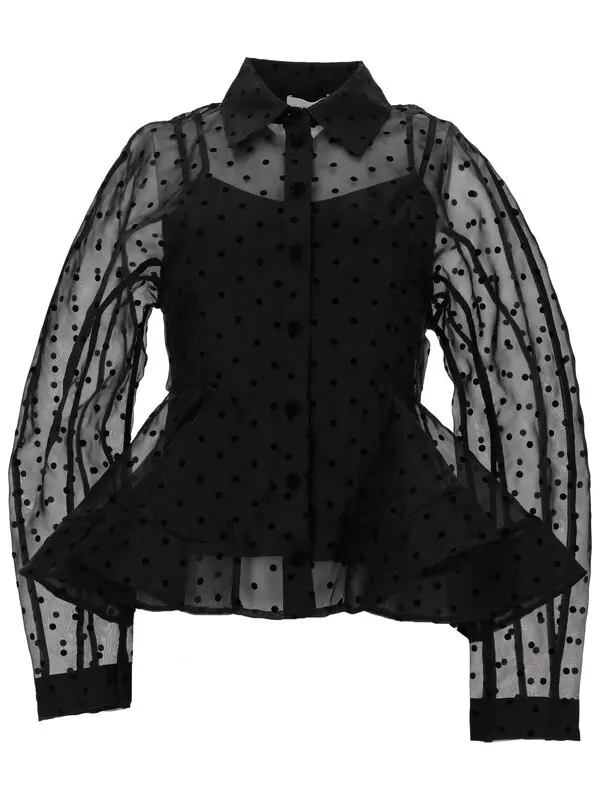 GANNI Peplum Organza Blouse