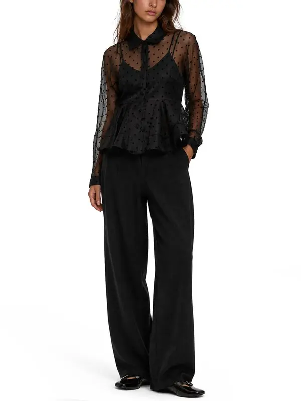 GANNI Peplum Organza Blouse